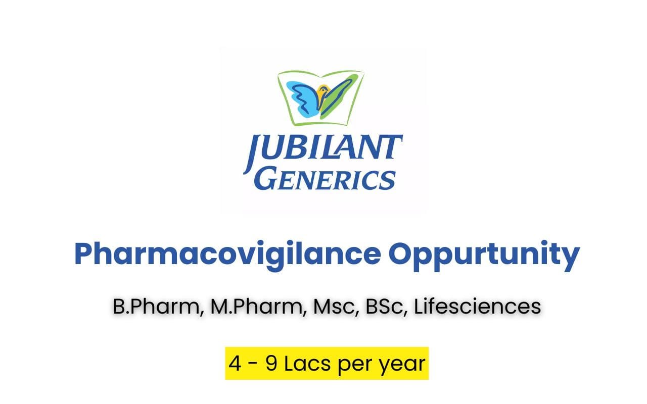 Jubilant Pharma Hiring in Pharmacovigilance