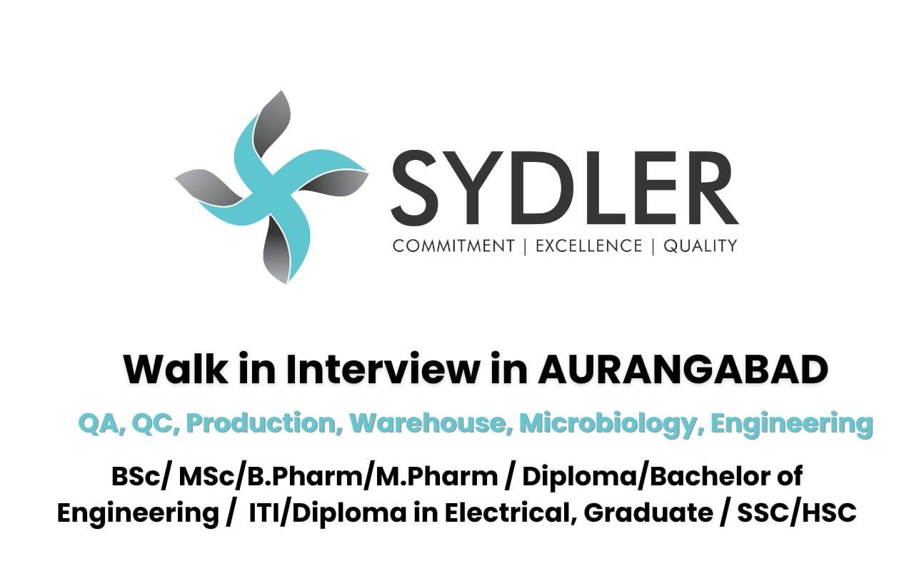 Sydler Remedies hiring in Aurangabad ( QA, QC, Packing, Production ...
