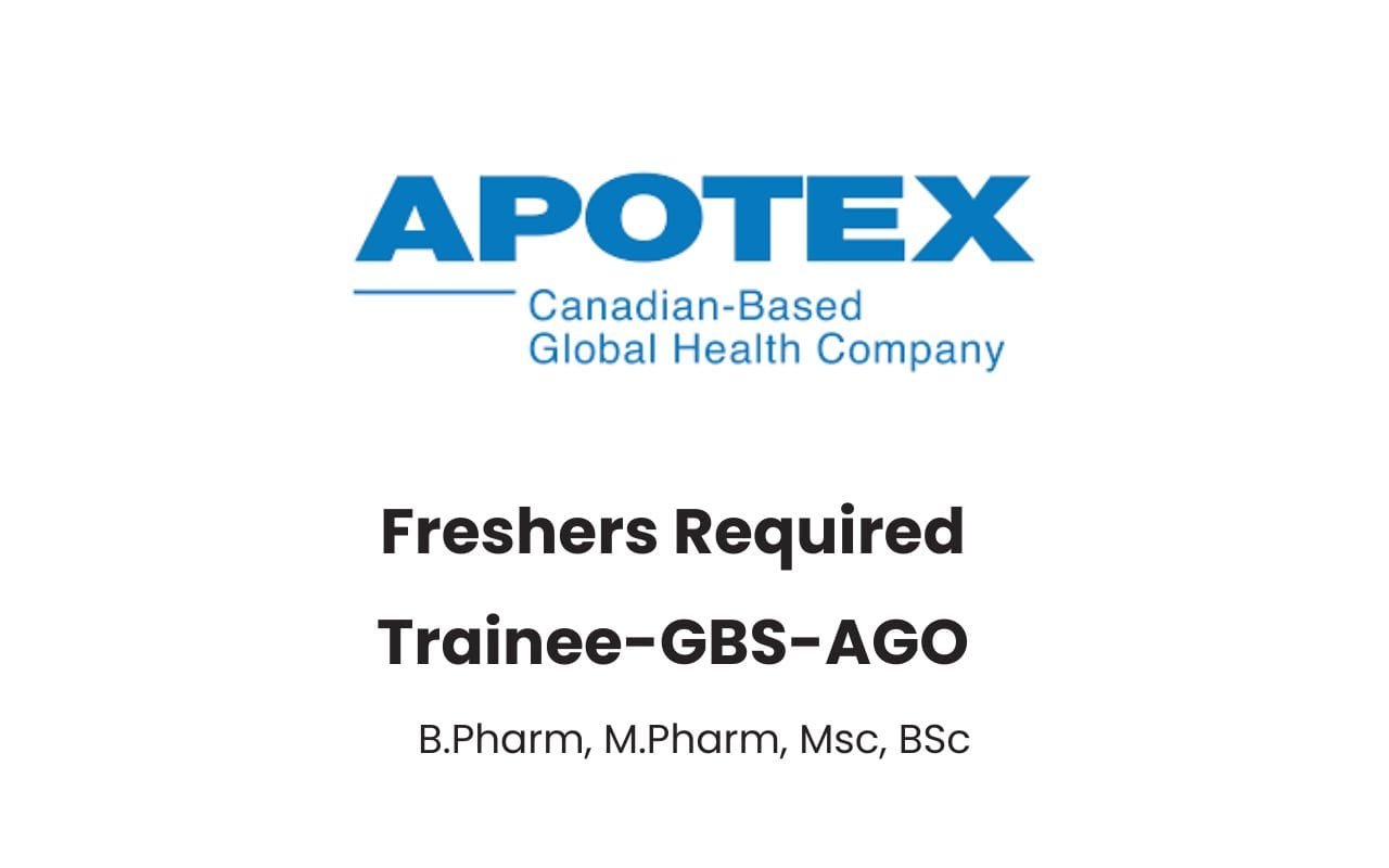 Apotex Hiring Freshers as Trainee