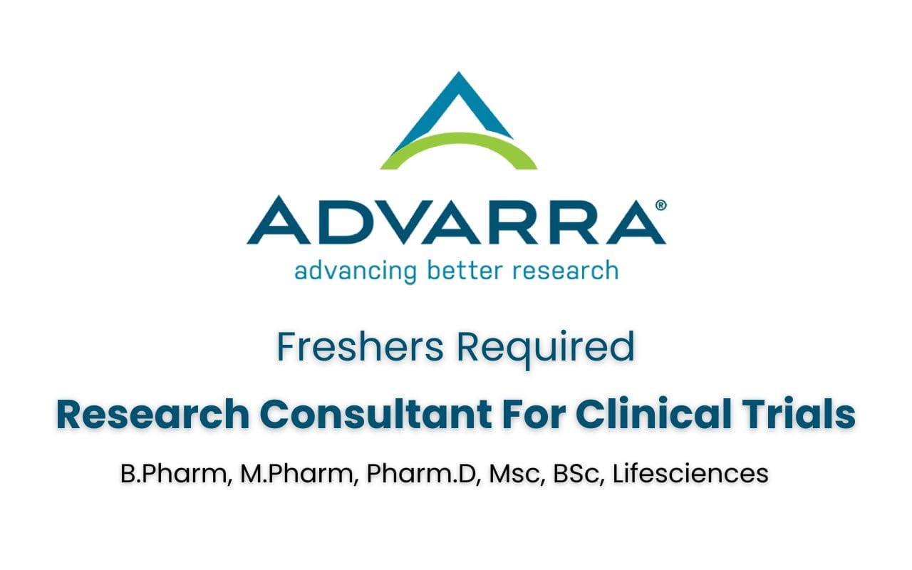 Freshers Needed in Advarra For supporting clinical trials