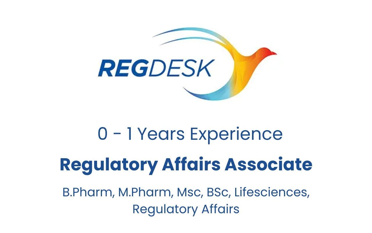 Regdesk Hiring Freshers in Regulatory Affairs