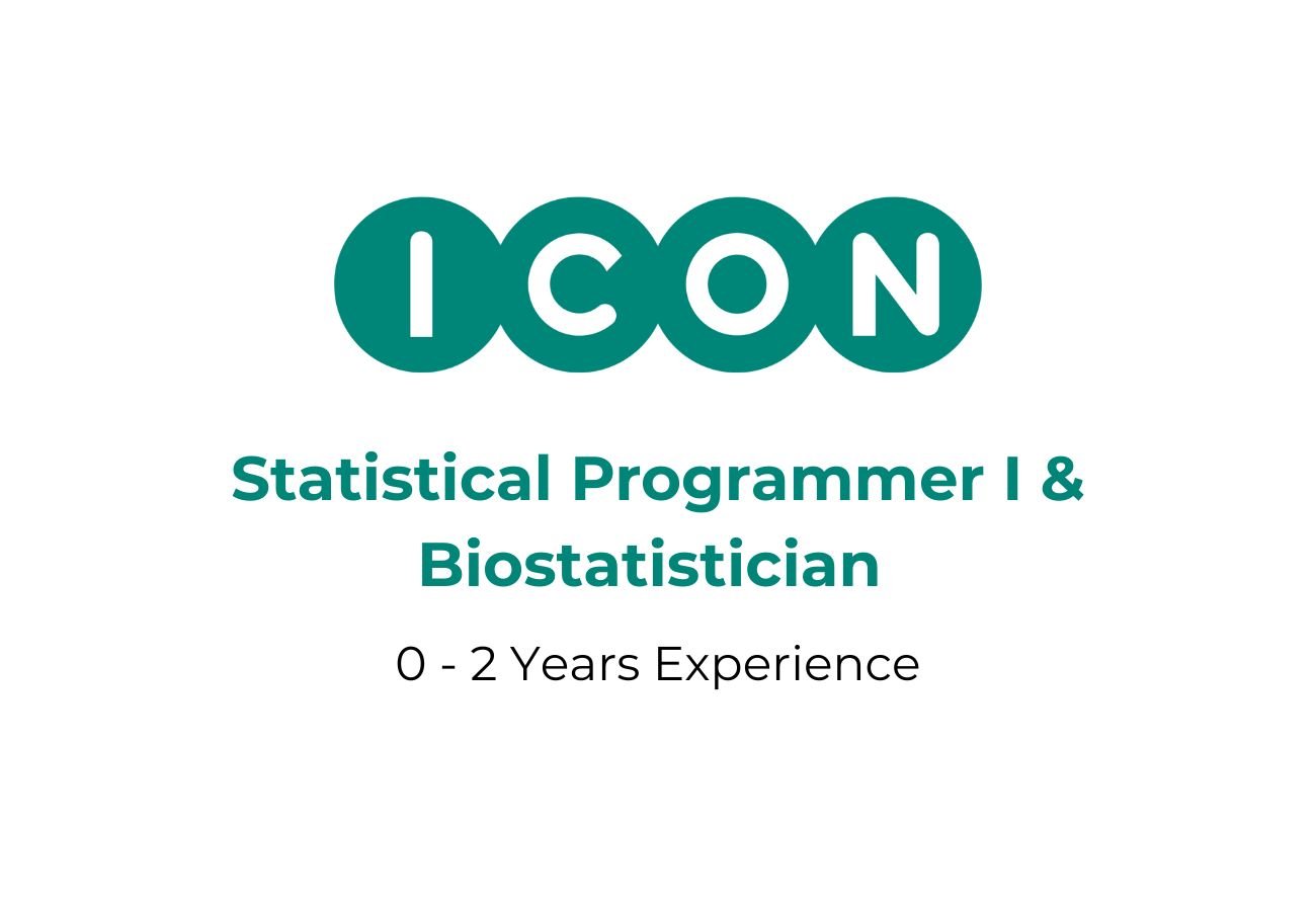 Statistical Programmer I & Biostatistician Jobs in Icon Plc
