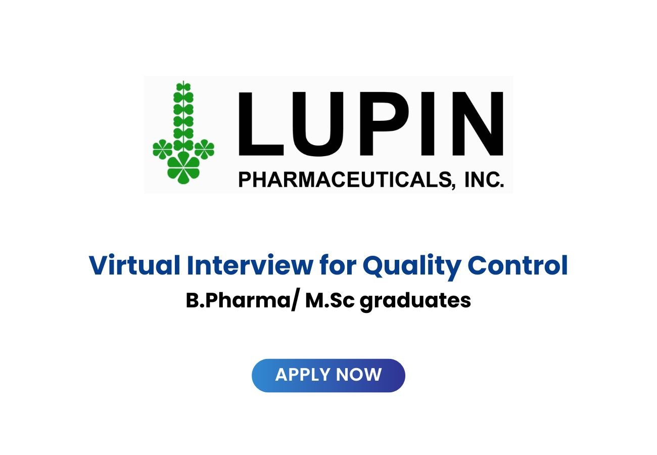 Virtual Walk-in Interview for QC Roles at Lupin Limited, Pithampur
