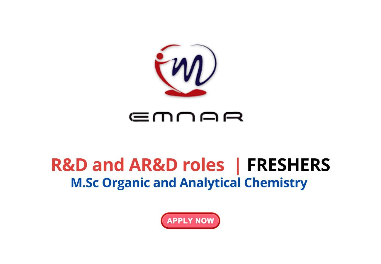 Emnar Pharma is Hiring FRESHERS for R&D and AR&D roles