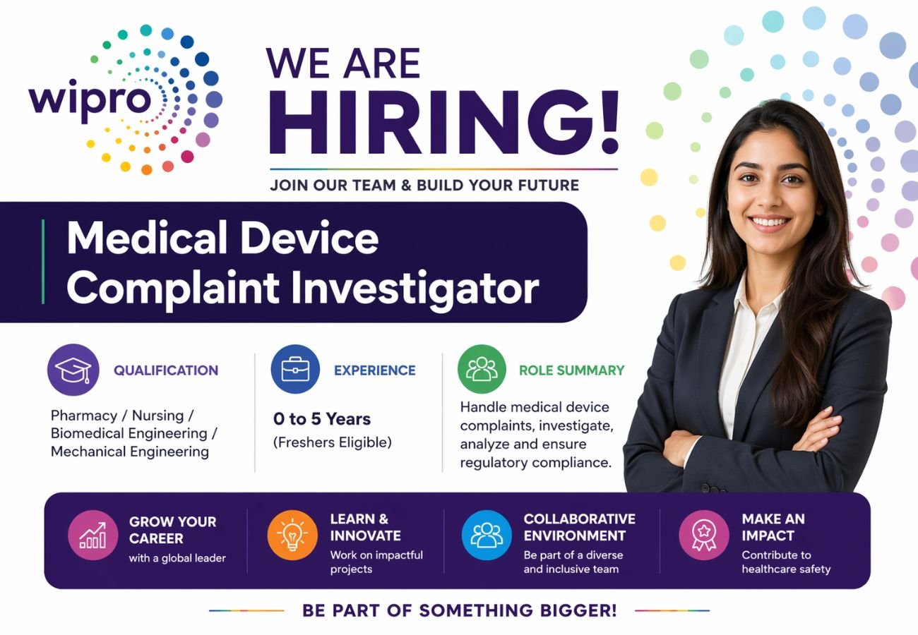 Wipro Hiring Freshers Medical Device Investigator