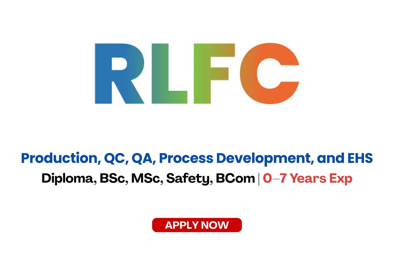 RL Fine Chem is Hiring FRESHERS for Production, QC, QA, Process ...