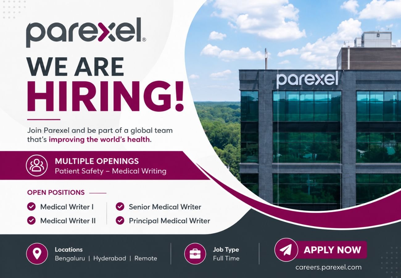 Parexel Hiring for Multiple Roles Medical Writing Patient Safety