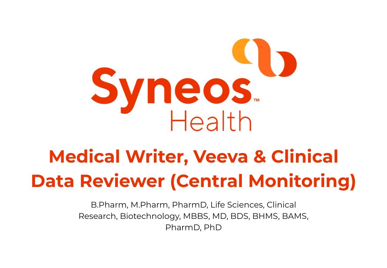 Syneos Health Hiring Medical Writer, Veeva & Clinical Data Reviewer ...
