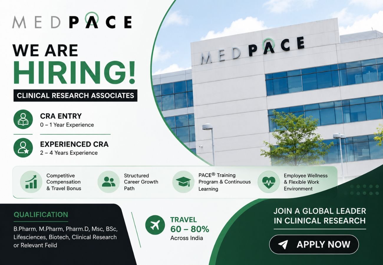Medpace Hiring Clinical Research Associates | 0 - 4 Years